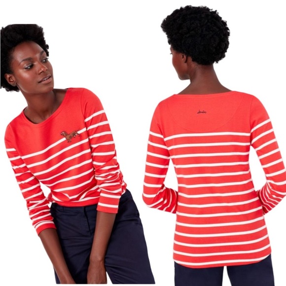 Joules | Tops | Joules Preppy Harbour Embroidered Red Dachshund Long ...